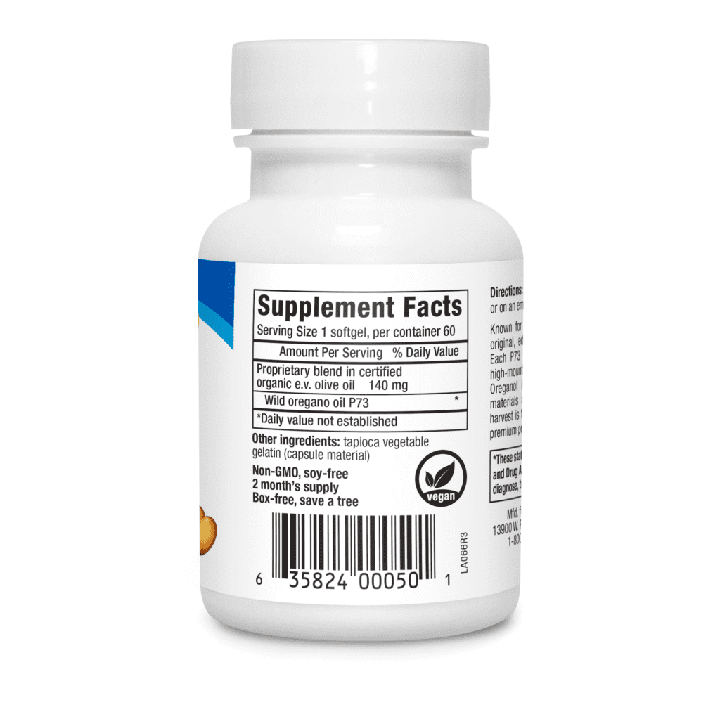 Oreganol P73 Gelcaps - Daily Use Oregano Oil - North American Herb & Spice